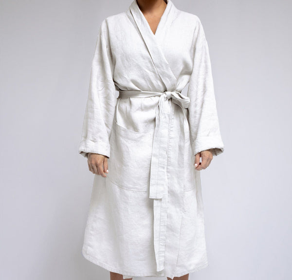 Best Linen Bath Robe in Smooth Linen | by Rough Linen