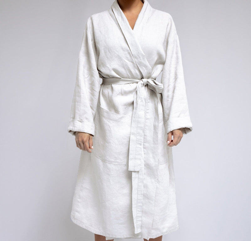Best Linen Bath Robe in Smooth Linen | by Rough Linen
