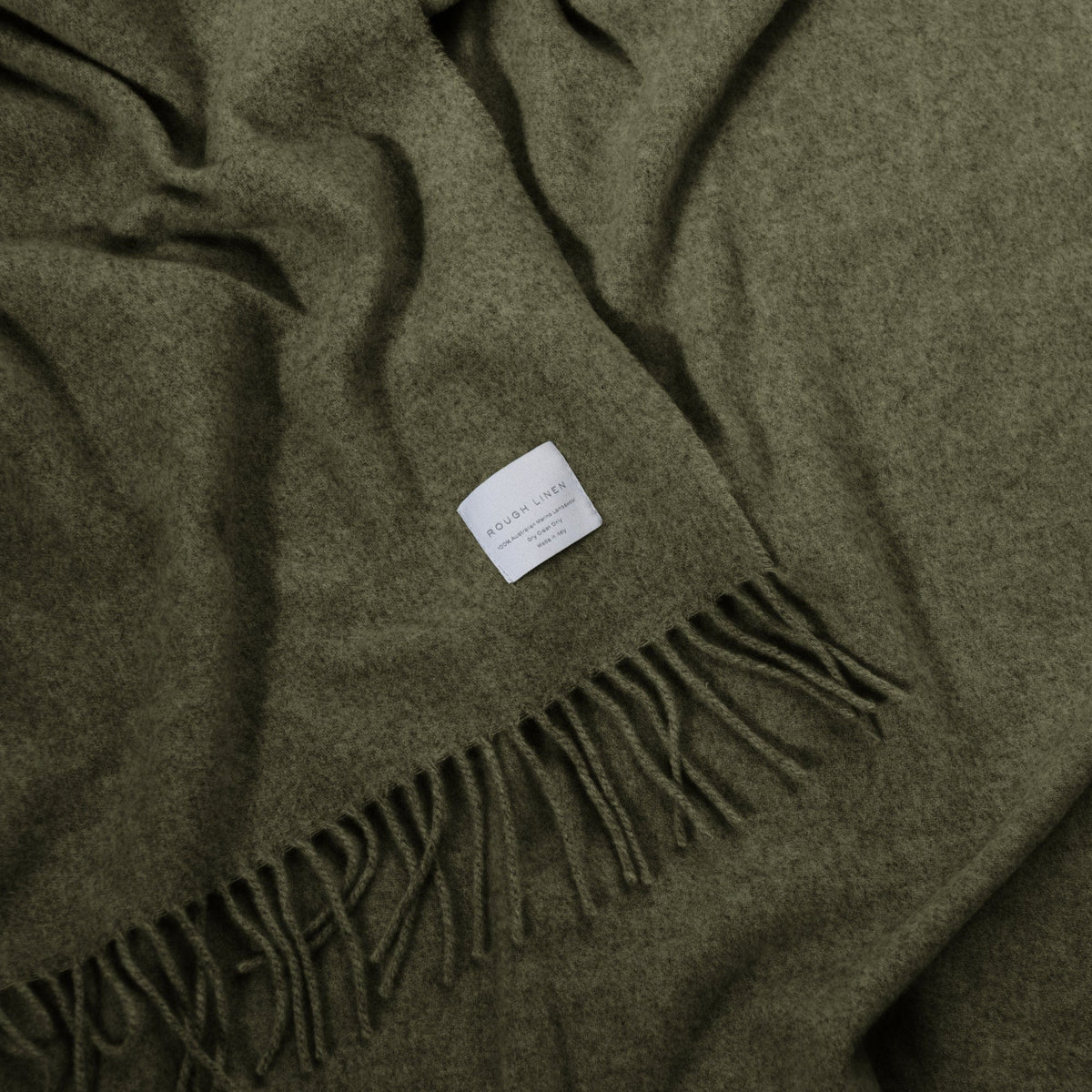 100% Merino Wool Throw Blanket - Rough Linen