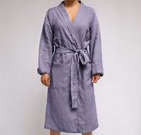 Best Linen Bath Robe in Smooth Linen | by Rough Linen