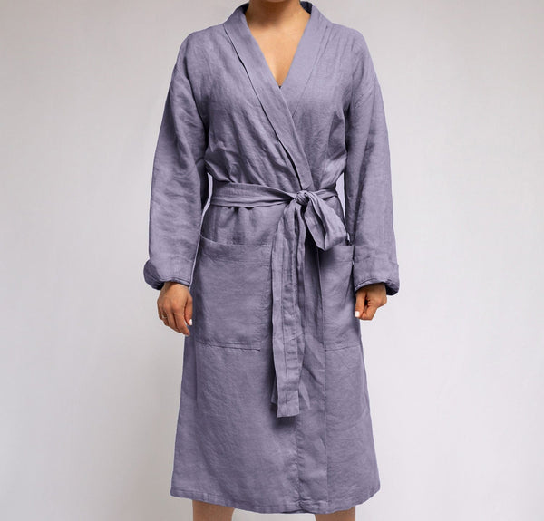 Best Linen Bath Robe in Smooth Linen | by Rough Linen