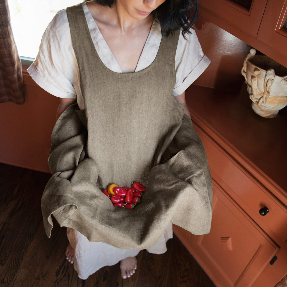 The Bella Linen Pinafore Apron | by Rough Linen