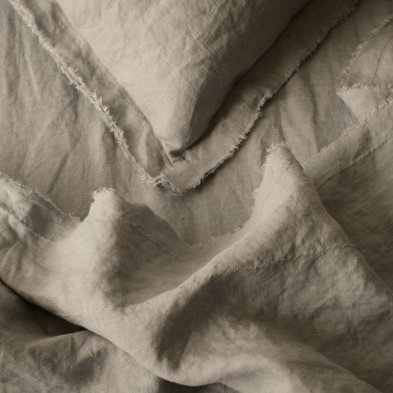 Best Raw Edge Linen Pillowcase | by Rough Linen