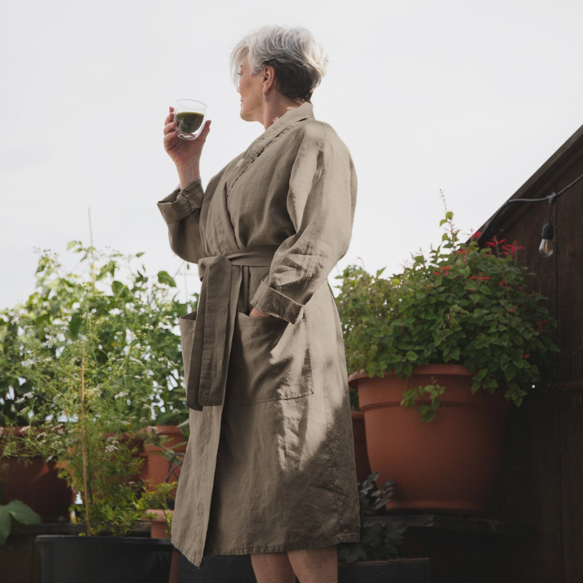 Best Linen Bath Robe in Smooth Linen | by Rough Linen