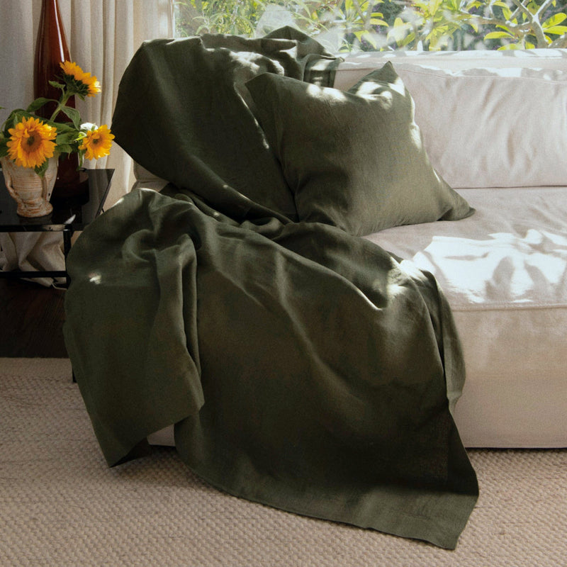 St. Barts Linen Throw Blanket - Rough Linen