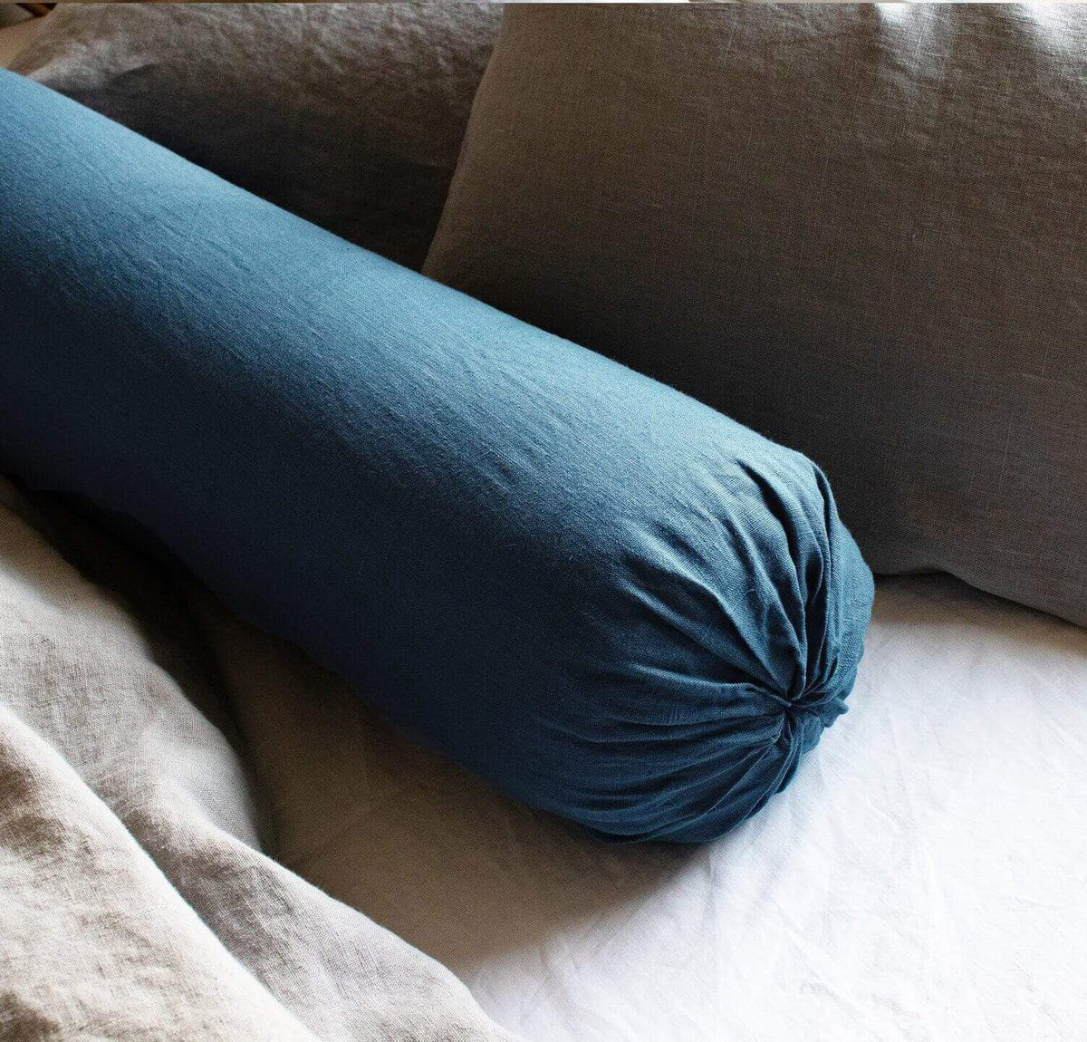 Best Linen Bolster Pillow Cover | by Rough Linen