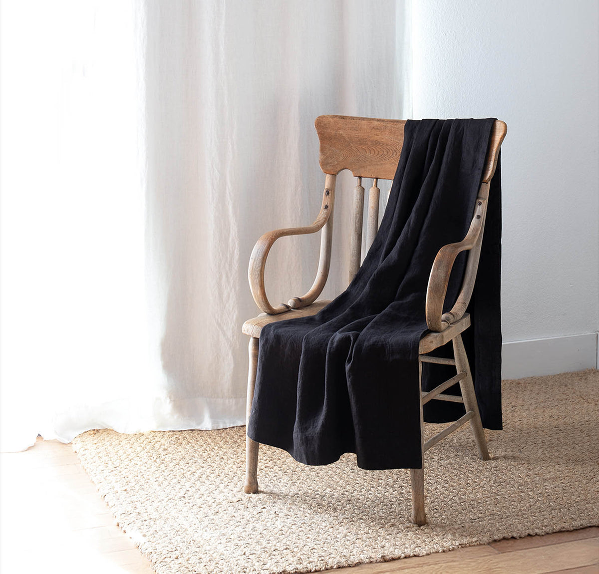 Orkney Linen Throw Blanket - Rough Linen
