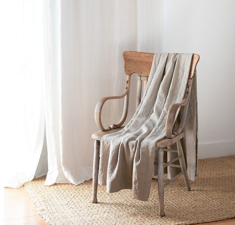 Orkney Linen Throw Blanket - Rough Linen