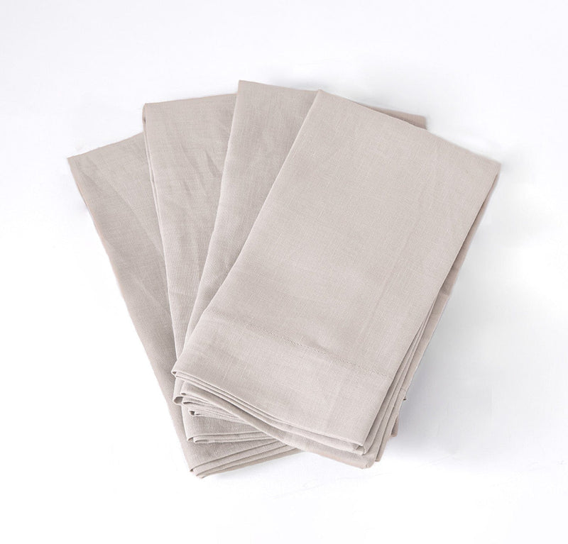 Smooth Linen Napkin Set (Choose 4 or 6) - Rough Linen