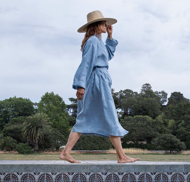 Best Linen Bath Robe in Smooth Linen | by Rough Linen