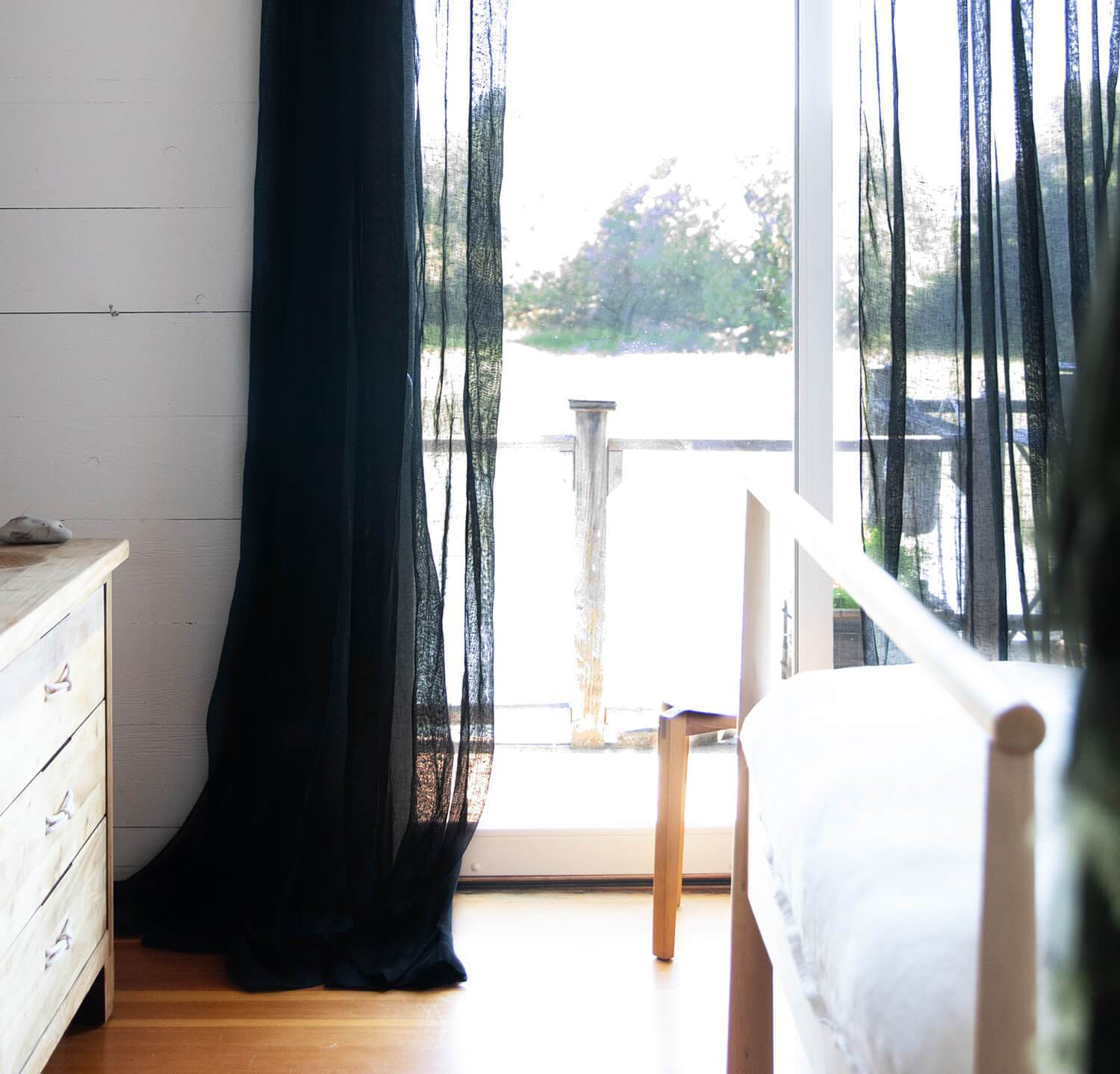 Sheer, Open-Weave Linen Curtains | by Rough Linen