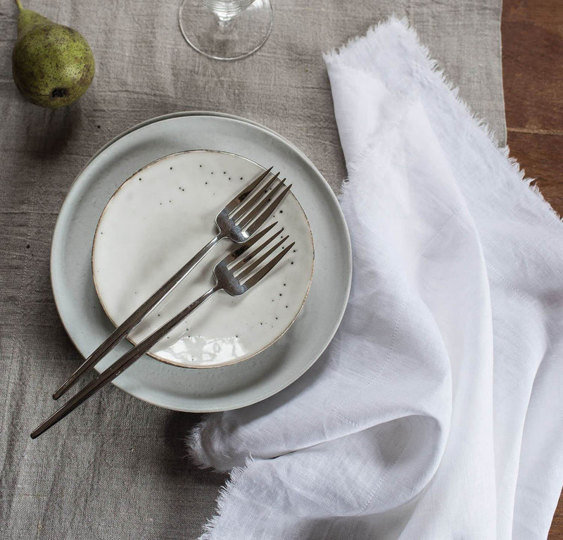 Raw Edge Smooth Linen Napkin Set (Choose 4 or 6) - Rough Linen